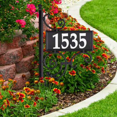 Whitehall Products Nite Bright Acanthus Reflective Lawn Address Sign ...