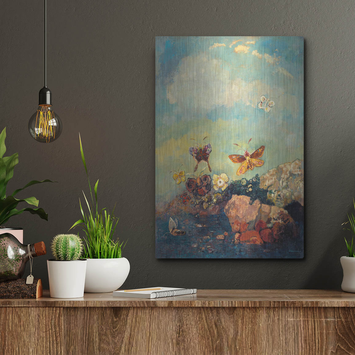 Rosalind Wheeler 'Butterflies Copy' by Odilon Redon Metal Wall Art ...