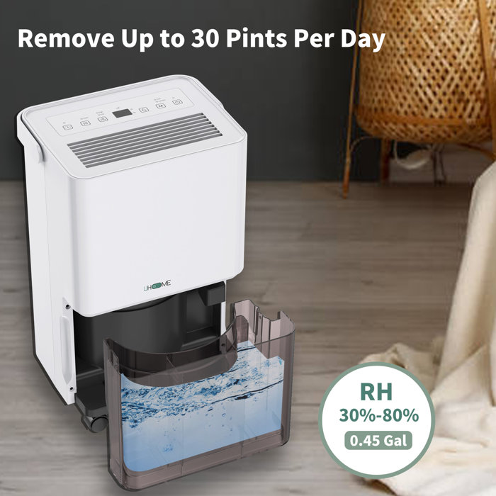 Uhome 30 Pints Console Dehumidifier for Rooms up to 3000 Cubic Feet ...