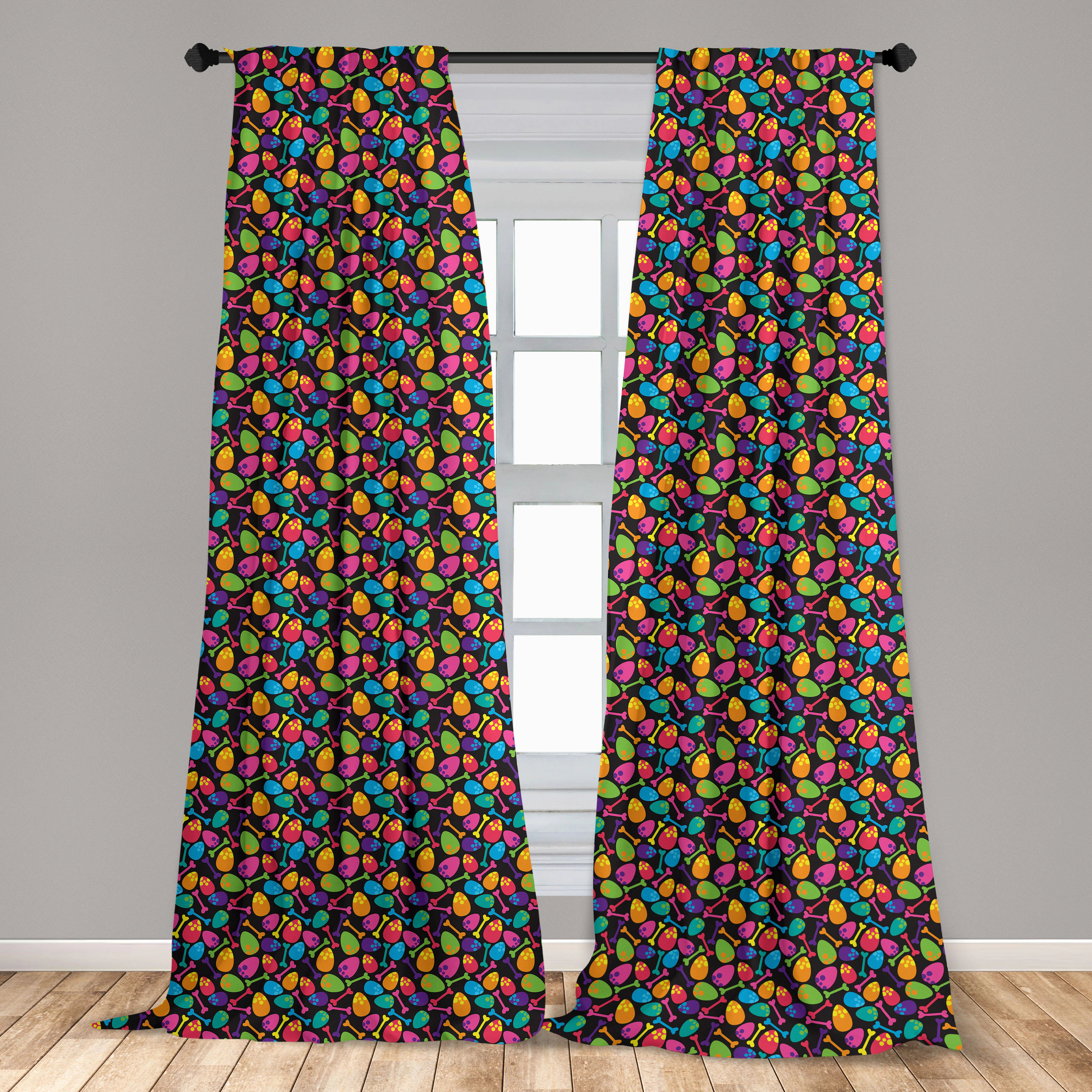 East Urban Home Velociraptor Semi-Sheer Rod Pocket Curtain Panels | Wayfair
