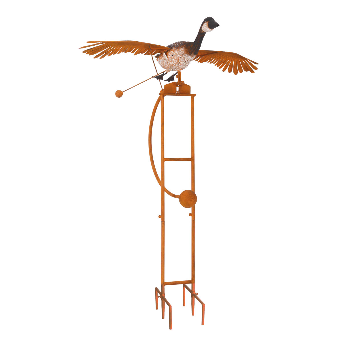 Arlmont & Co. Kressler Large Rustic Metal Goose Rocking Balancer Garden ...