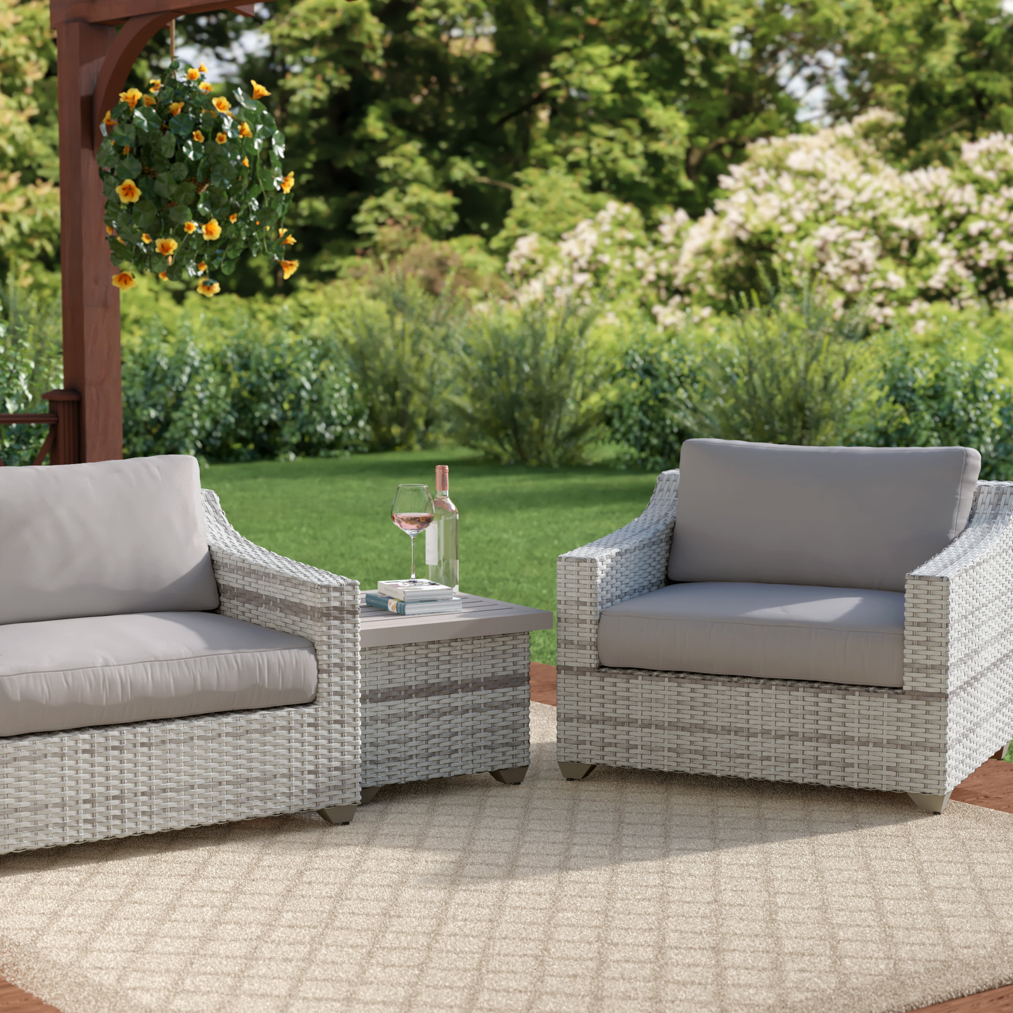 Beachcrest Home™ Gerrald 3 Piece Sofa Seating Group with Cushions | Wayfair