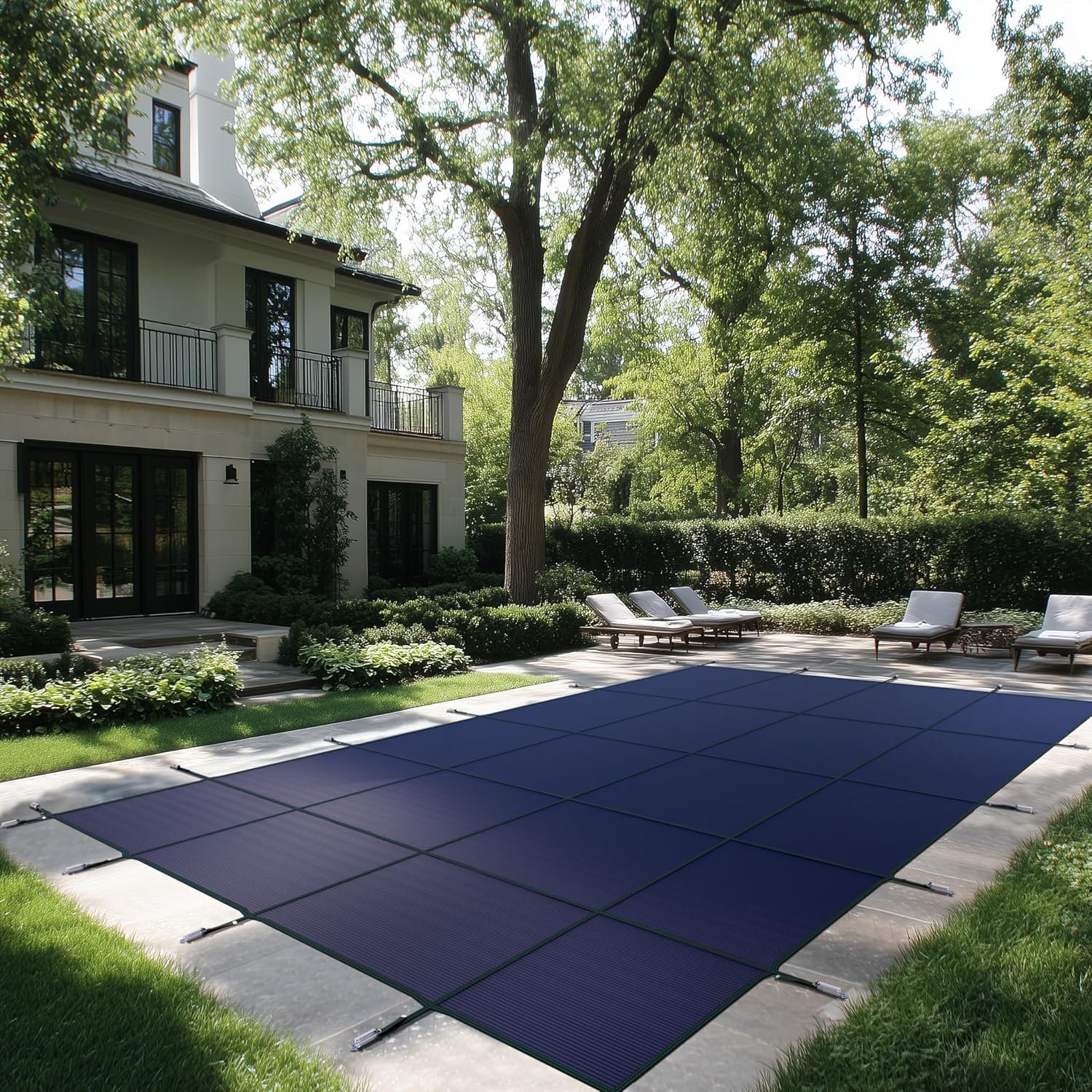 Amgo 1" H Amgo Rectangle Wintery Pool Cover, Safety Heavy Duty ...