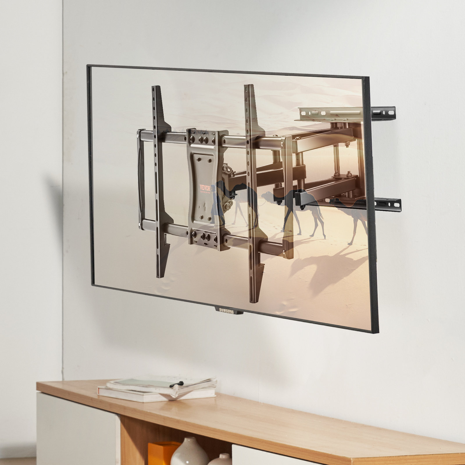VEVOR Full Motion Tilt and Swivel Wall Mount for 37"-75" Flat Panel TVs ...
