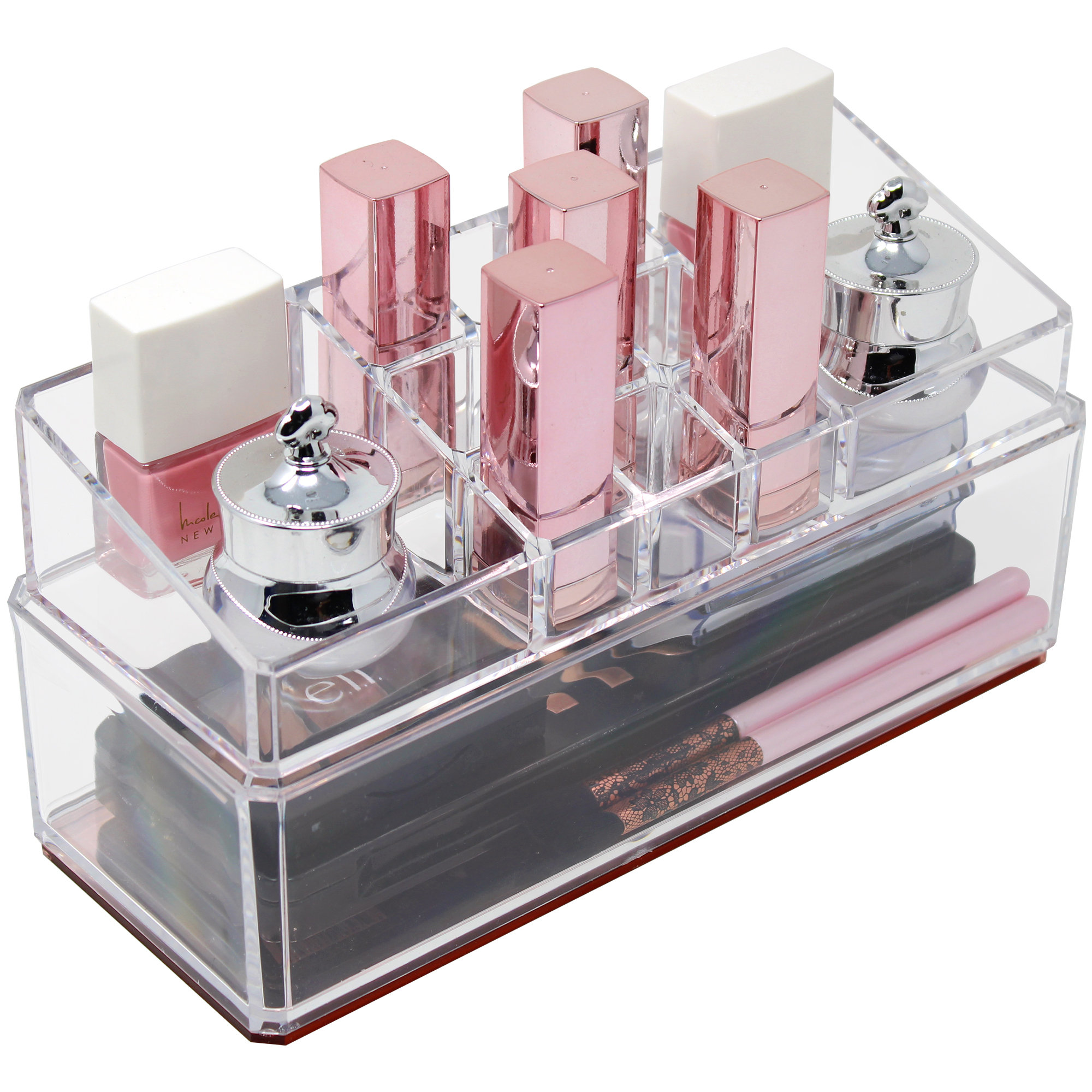 Sorbus 16 Slot Makeup Organizer Tray In Pink Wayfair