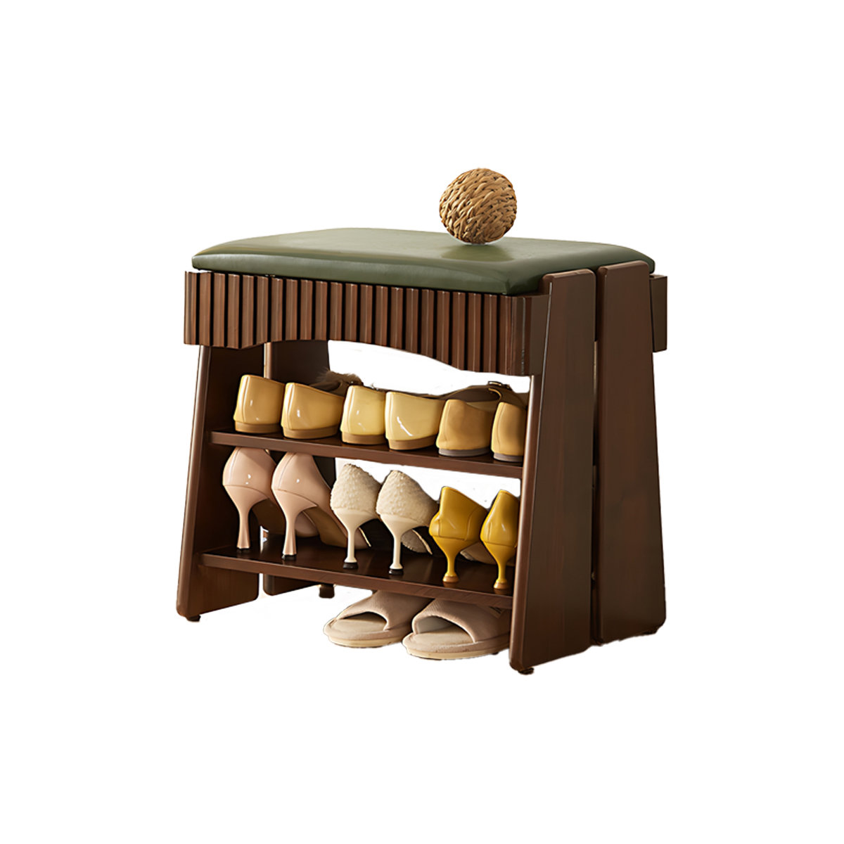 Red Barrel Studio® Solid Wood Flip-Top Multi-Layer Shoe Storage Bench ...