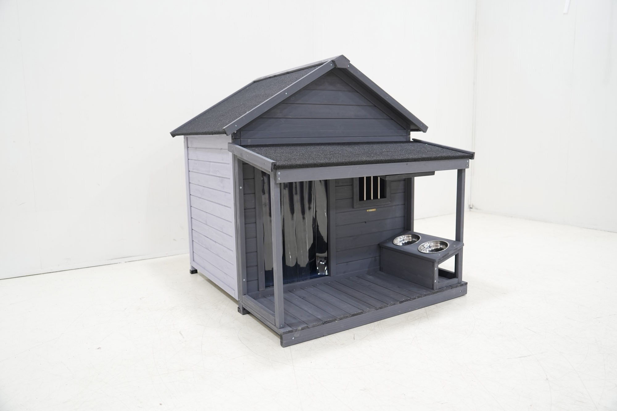 Tucker Murphy Pet™ Solid Wood Asphalt Roof Dog House With Large Terrace ...