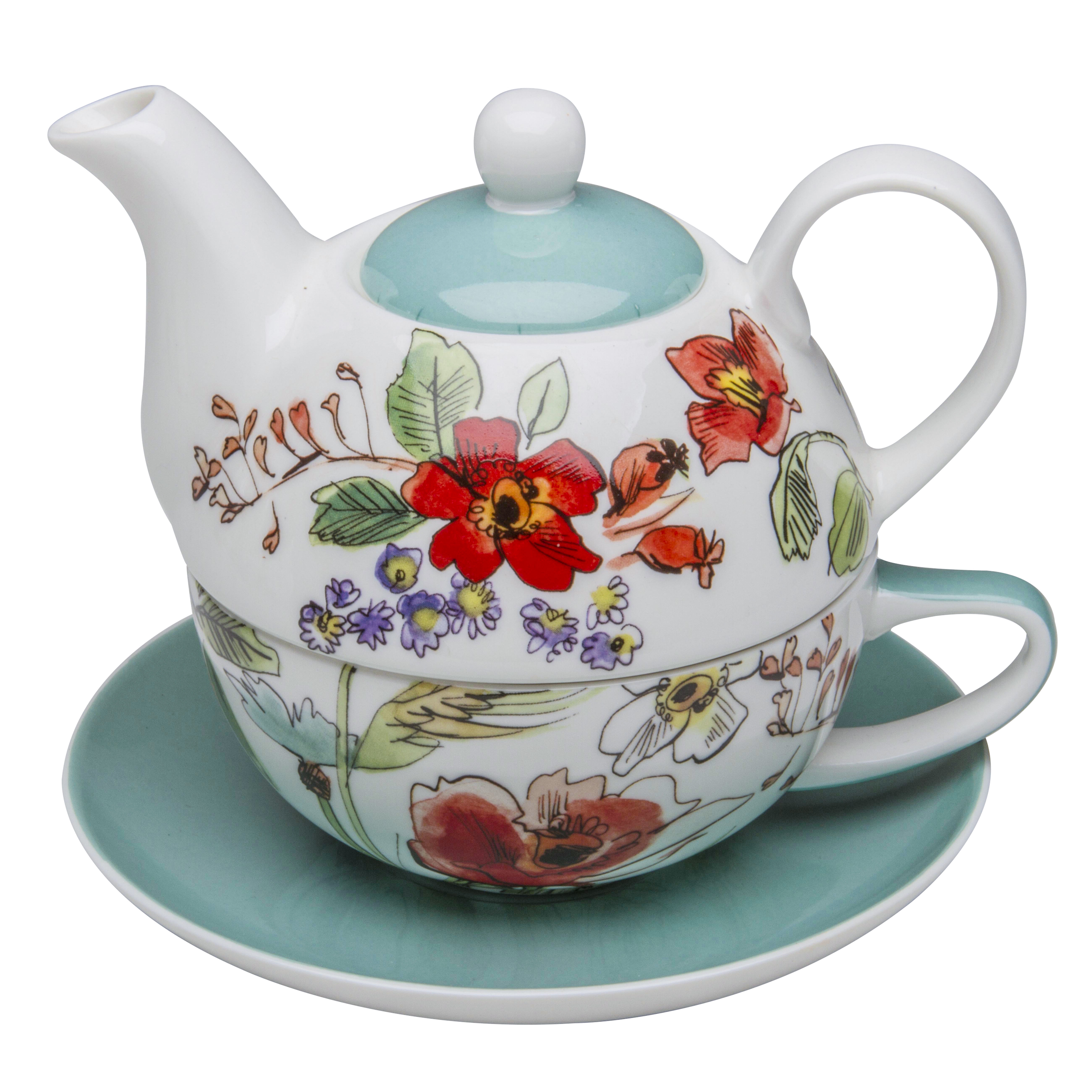 Grace's Tea Ware Coloma Porcelain Tea For One Set & Reviews | Wayfair
