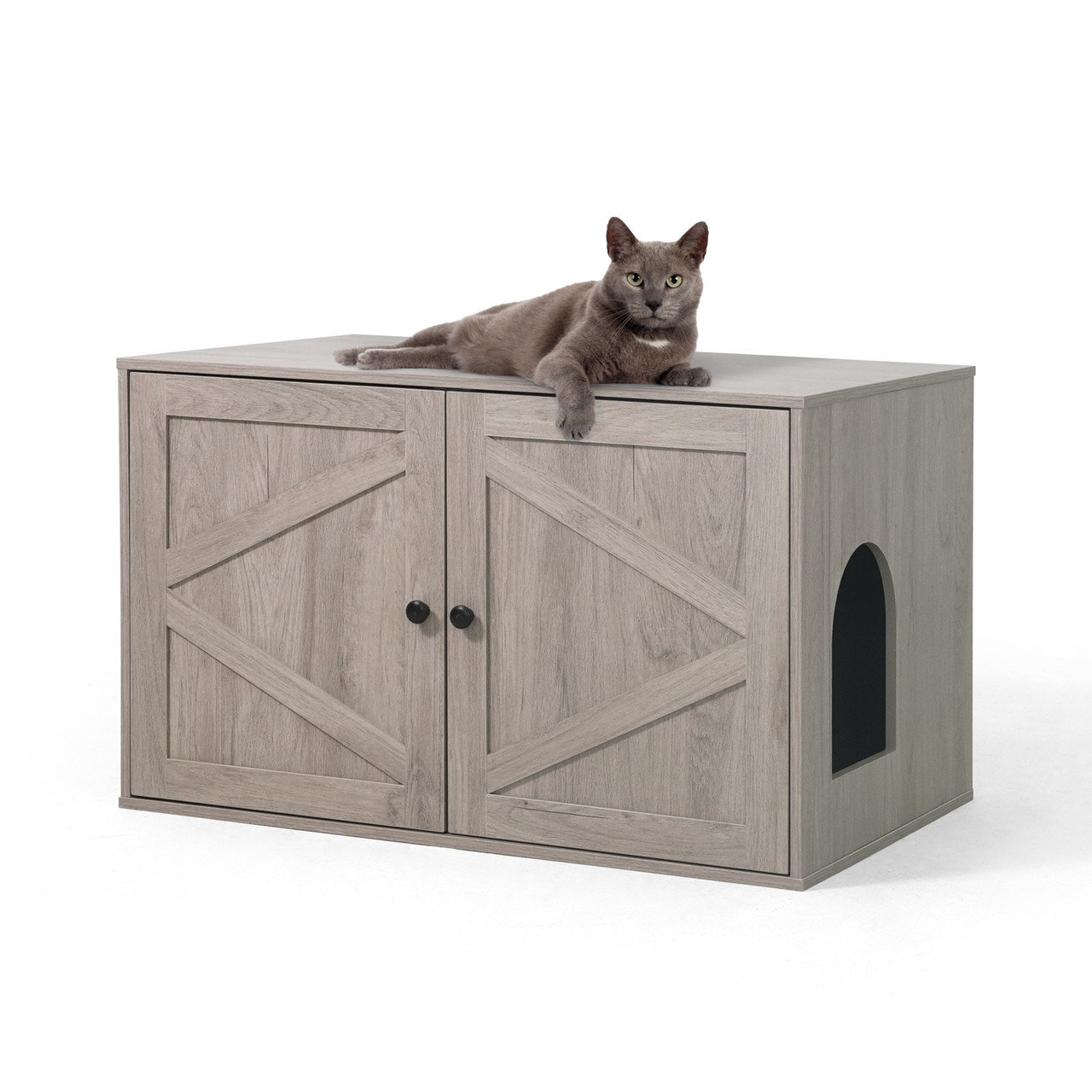 Ophelia & Co. Double Doors/ Flip-Top Metal Frame Wooden Cat Litter Box ...