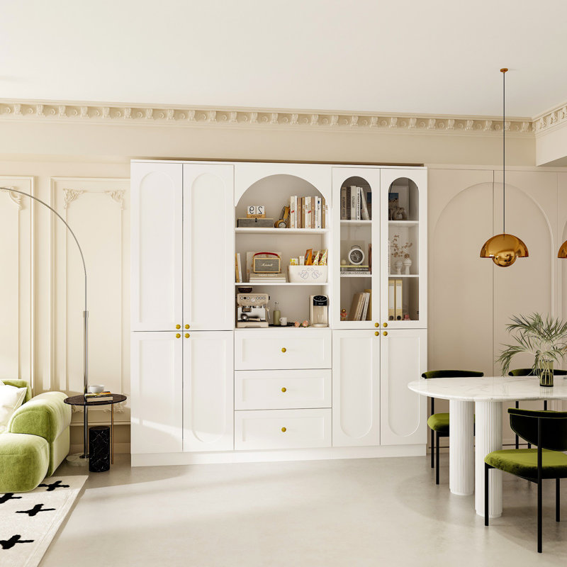 Red Barrel Studio® 70''H X 71'' W 6-Story Bookcase With Drawers And ...