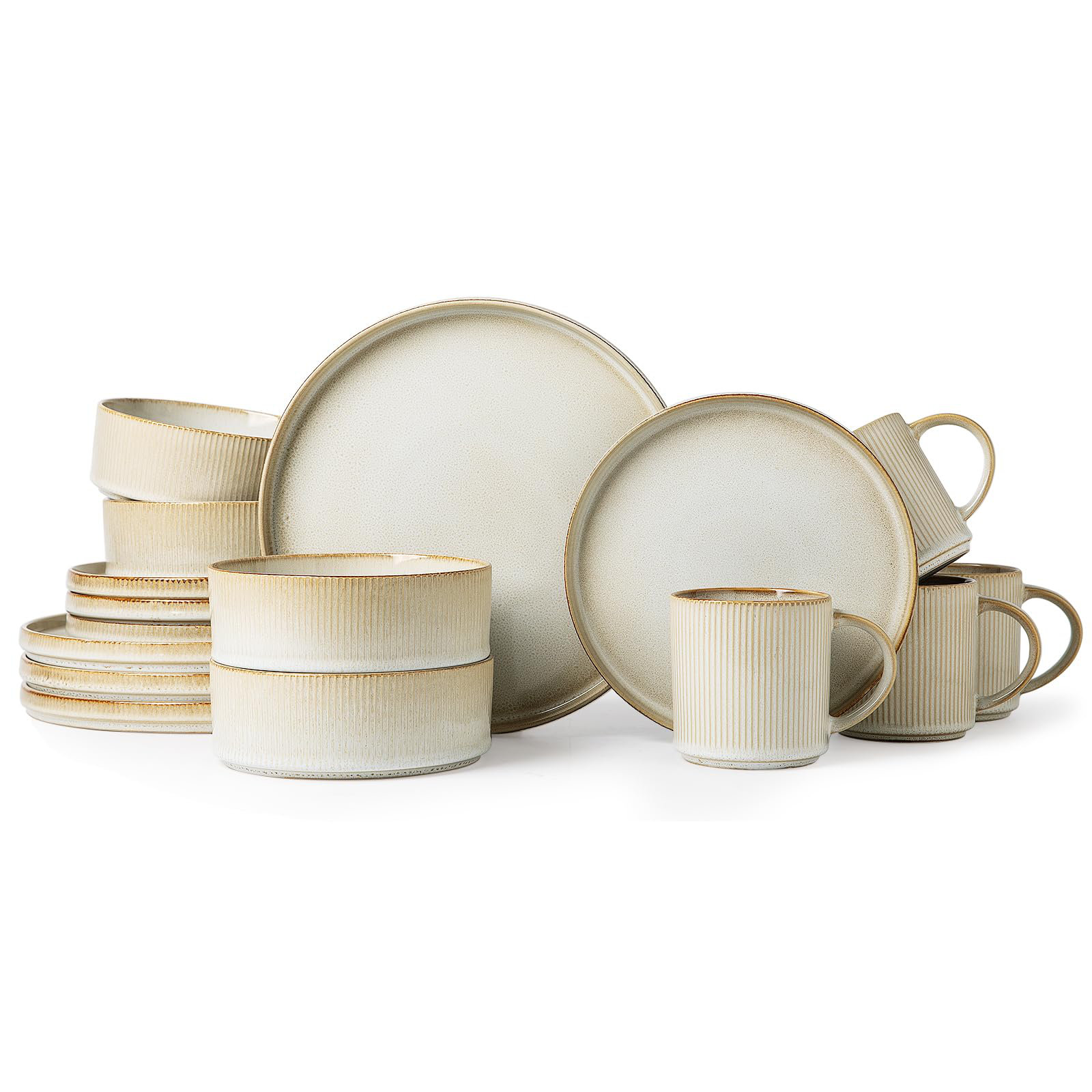 ALOFMO 16 Piece Stoneware Dinnerware Sets, Service For 4 | Wayfair