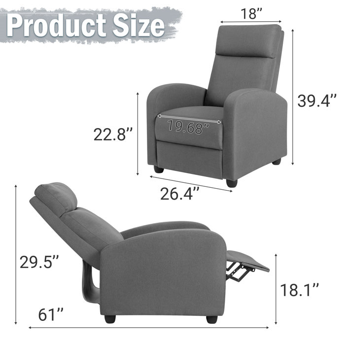 Red Barrel Studio® Neecy Upholstered Recliner & Reviews | Wayfair