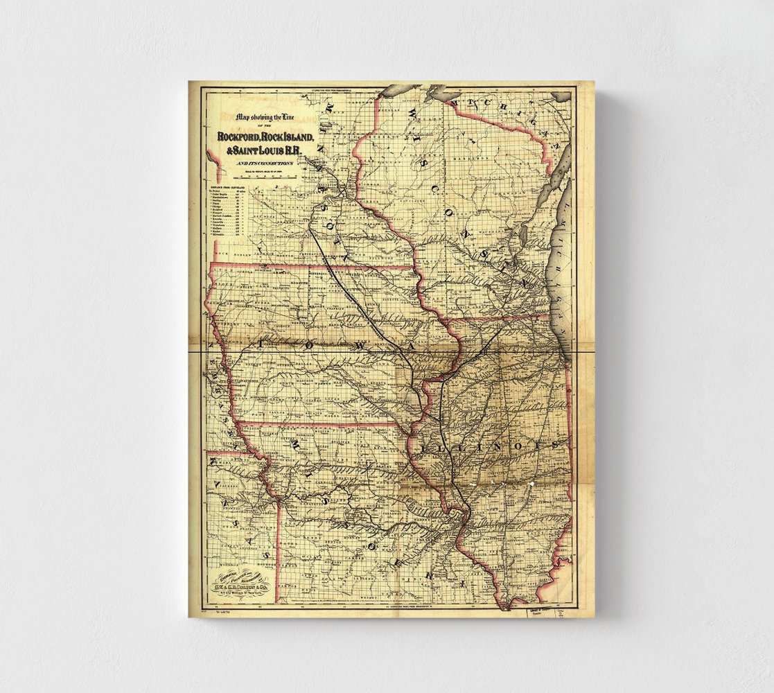 WeFrameArt Rockford Rock Island And Saint Louis Railroad 1868, Railway ...