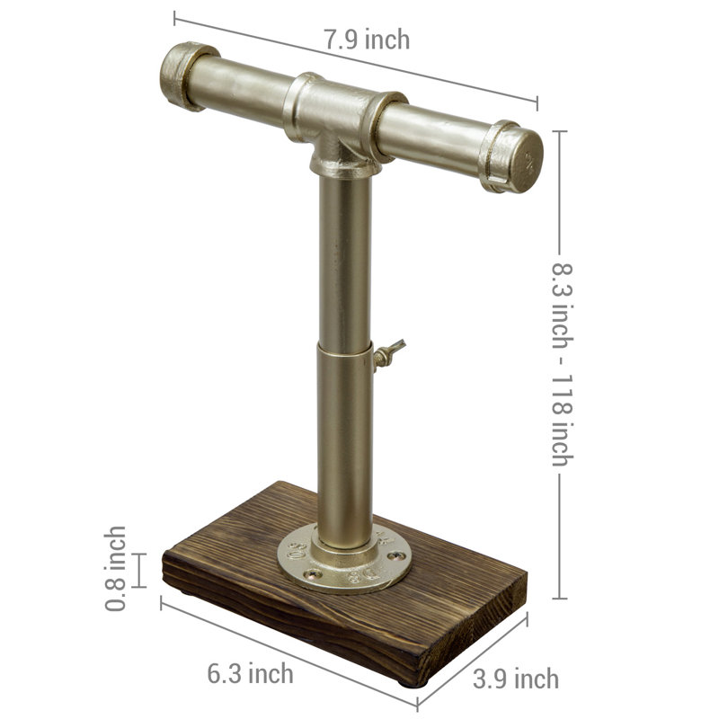 Williston Forge Industrial Pipe Adjustable T-Bar Jewelry Stand | Wayfair
