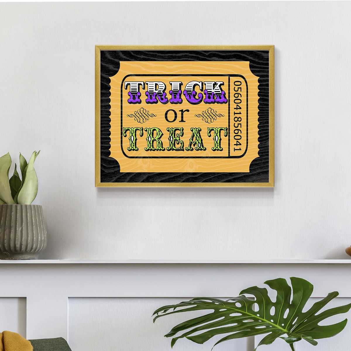 Ebern Designs Trick or Treat Ticket -Framed Print - Restickable | Wayfair