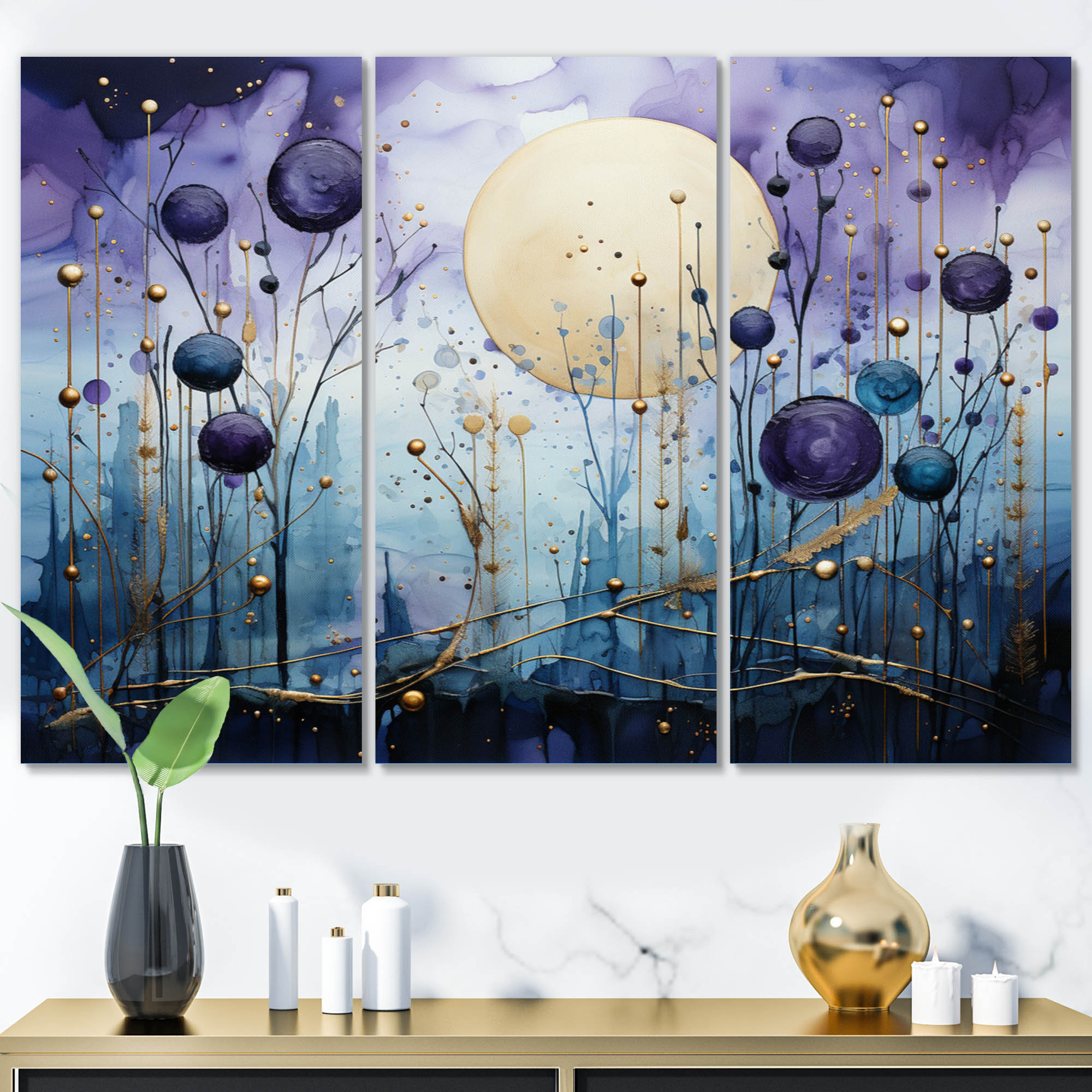 Latitude Run® Celestial Collage - Abstract Collages Metal Art Print Set ...