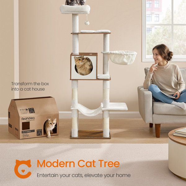Tucker Murphy Pet™ Cat Tree, 65-Inch Tall Cat Tower, Multi-Level Cat ...