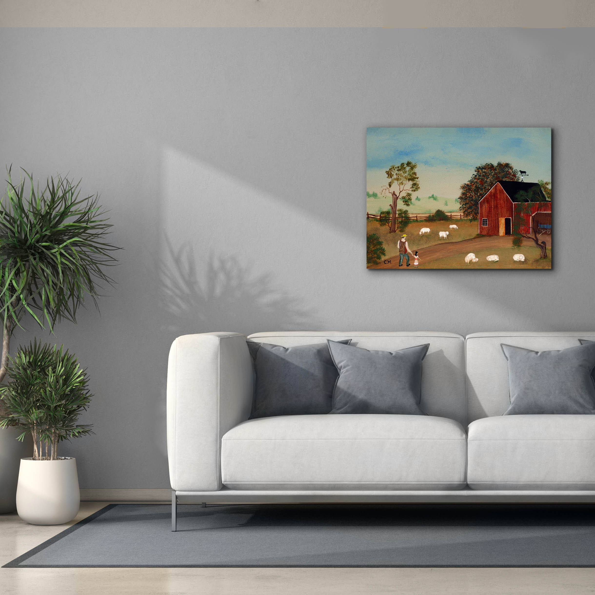 August Grove® 'Sheep Farm' by C Munro Canvas Wall Art | Wayfair