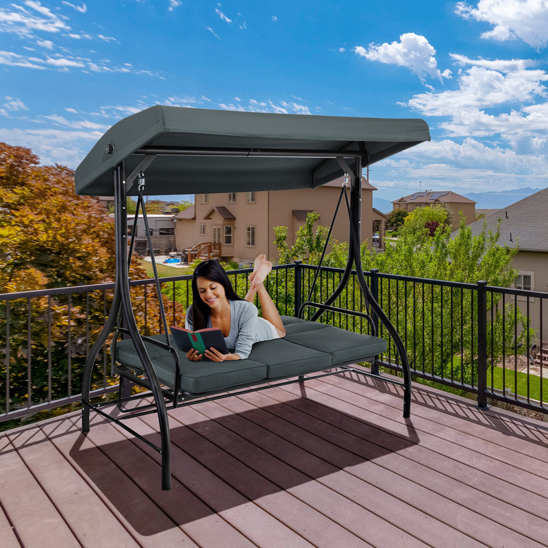 Arlmont & Co. Adjustable Canopy Porch Swing with Stand "& Reviews ...