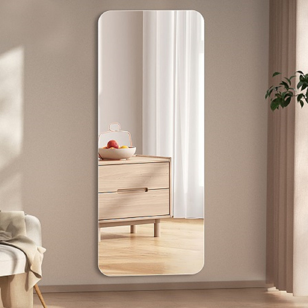 Ebern Designs Alysa Full length frameless wall mirror Round Corner Full ...