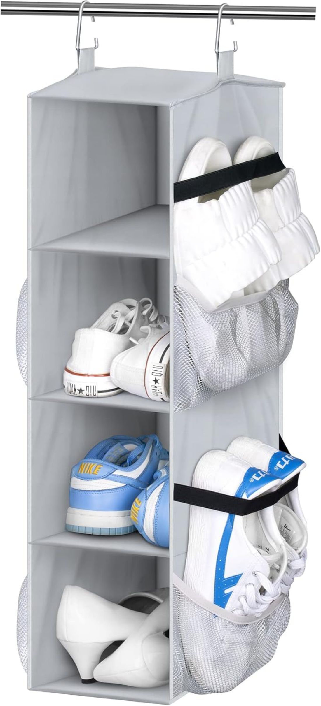 Rebrilliant Short Hanging Shoe Organizer For Closet Storage With Mesh ...