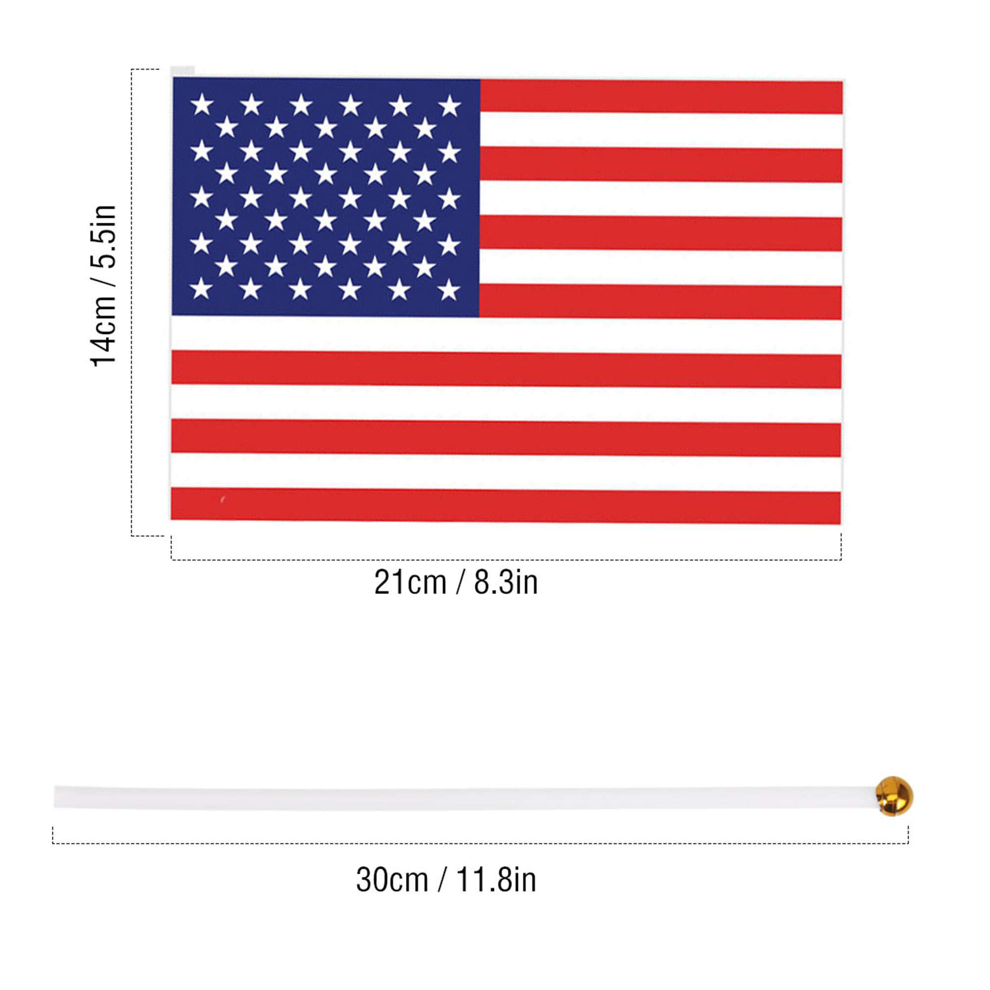 Charlton Home 50 Pack Small American Flags Mini USA Flag on Stick ...
