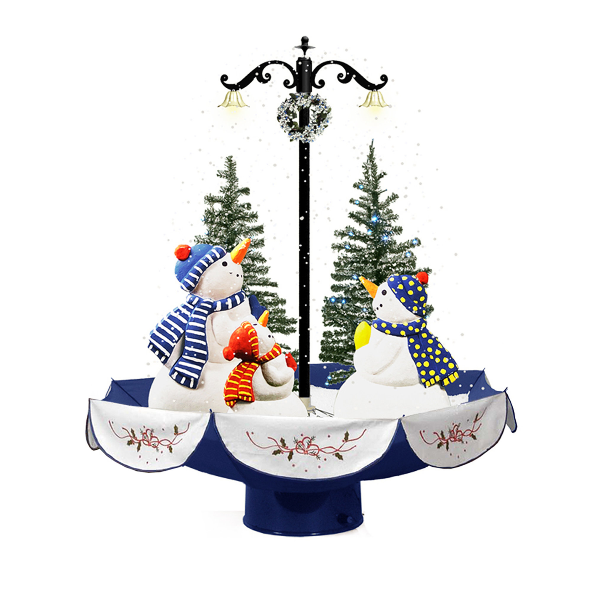 Fraser Hill Farm 29-in. Musical Snowing Scene with Snowman Family | Wayfair