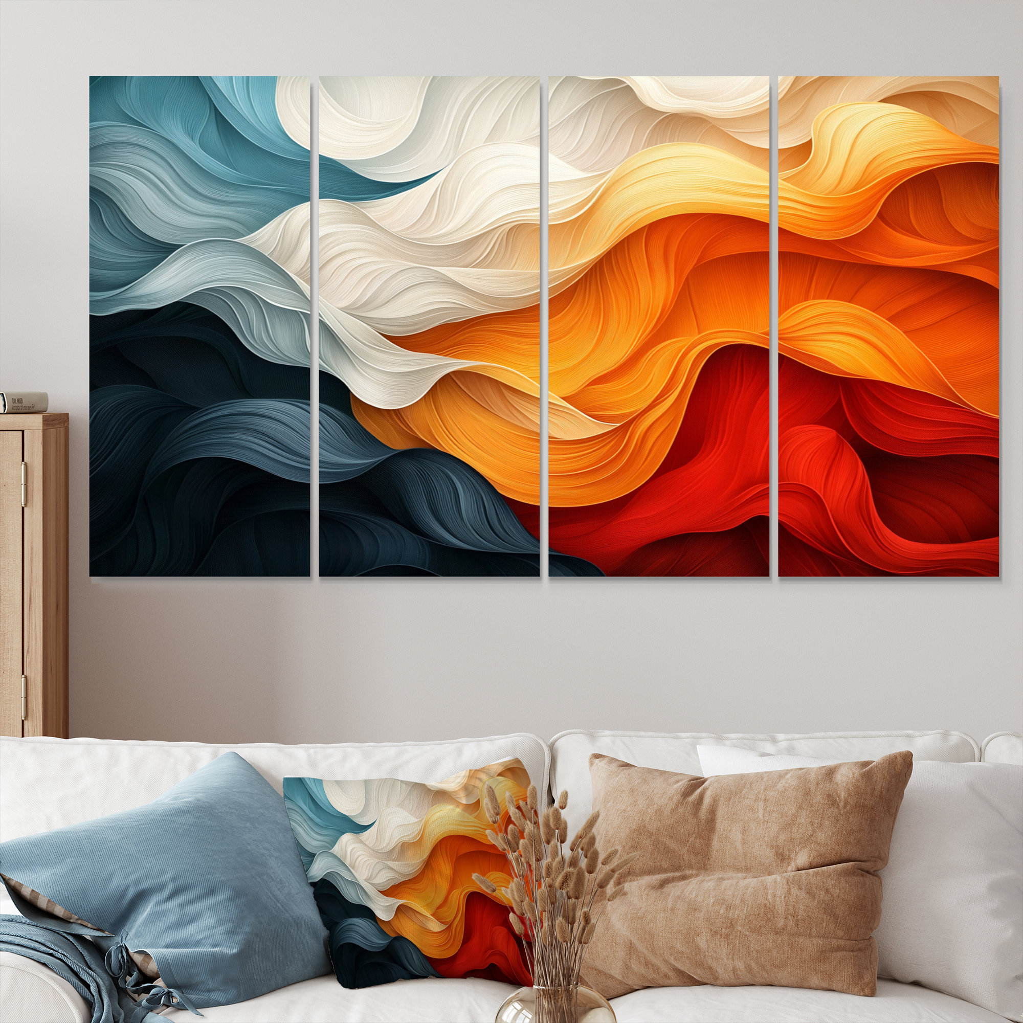 Ivy Bronx Orange And Blue Biomorphism Organic Forms VI - Biomorphism ...