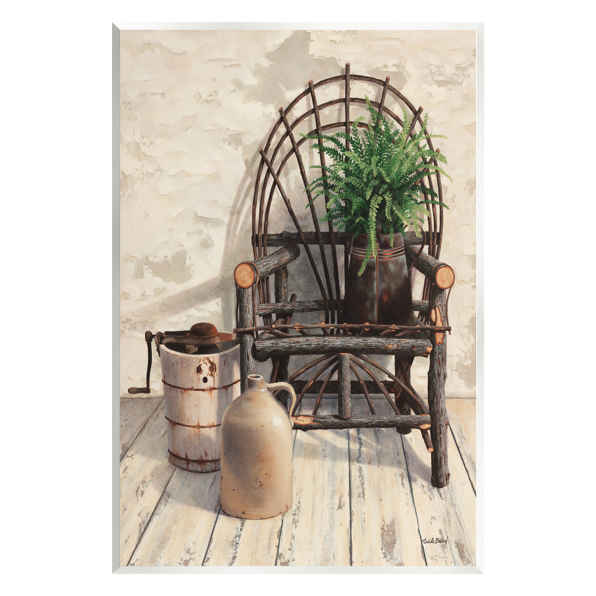 Stupell Industries " Comfortable Porch Chair Still Life Rural Plant ...