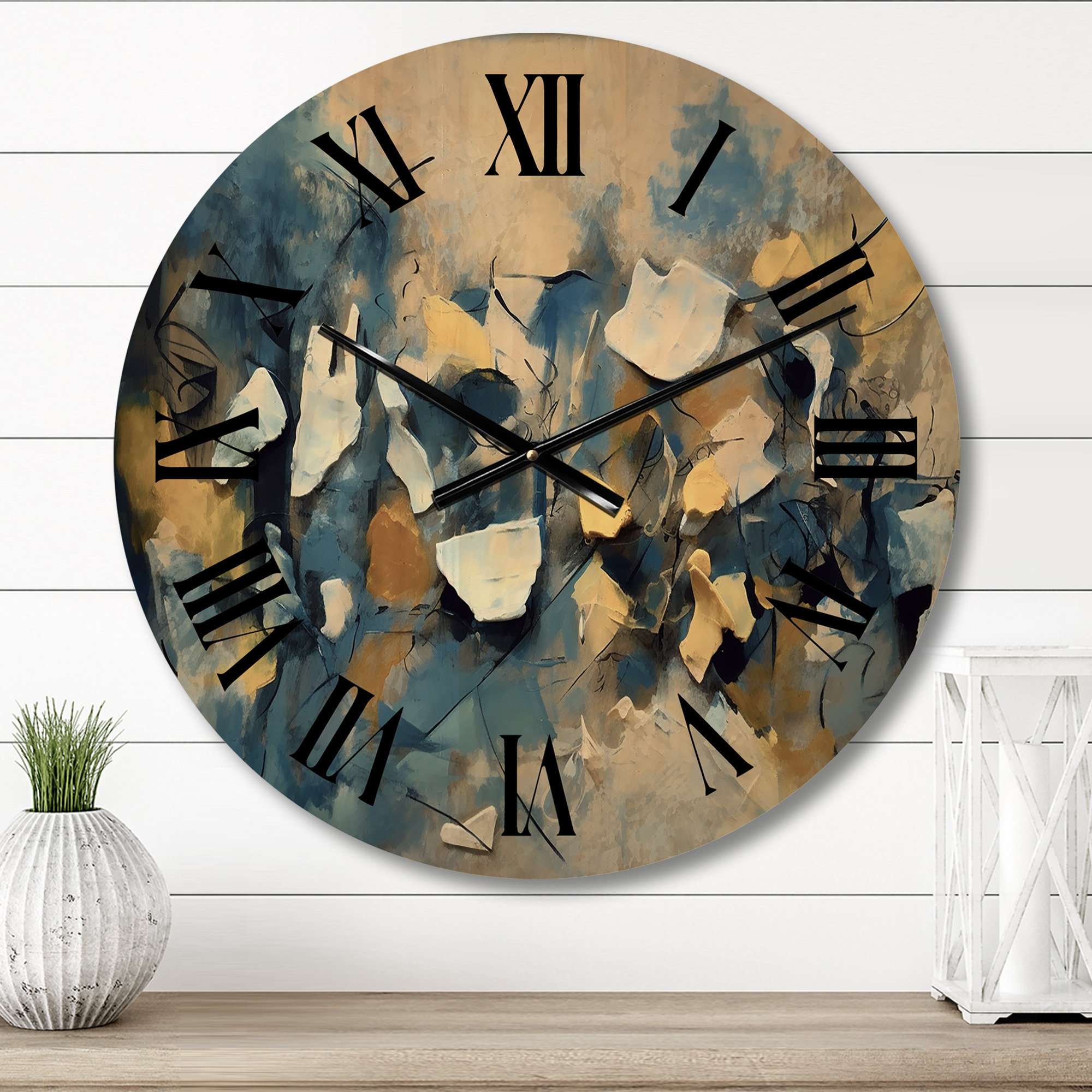 East Urban Home Jazz Interchange in Blue - Abstract Collages Oversized ...