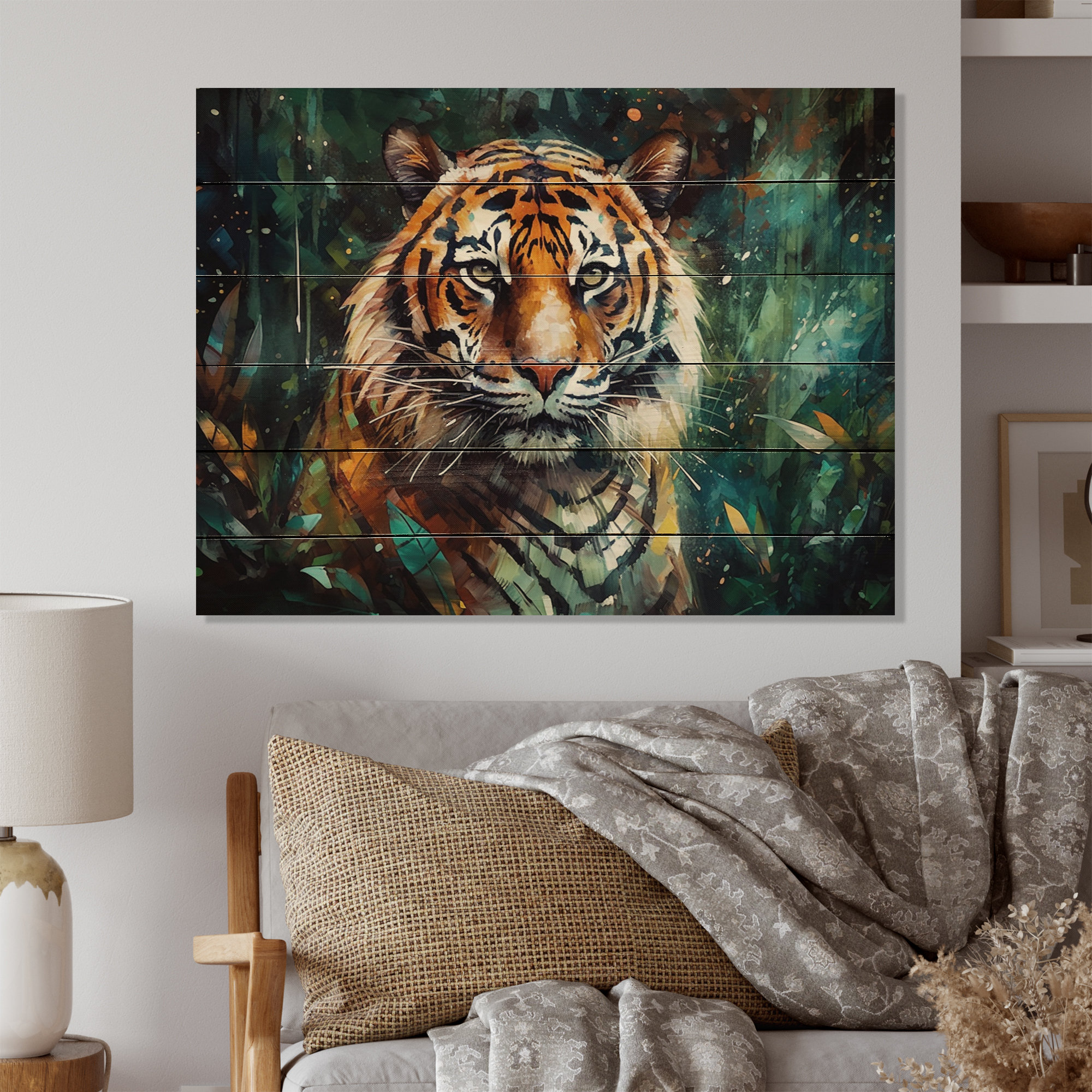 Bungalow Rose Colorful Tiger in the Wild - Animals Tigers Print on ...