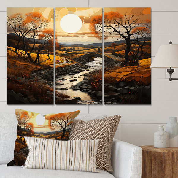 DesignArt Countryside The Old Bridge IV 3 Pieces | Wayfair