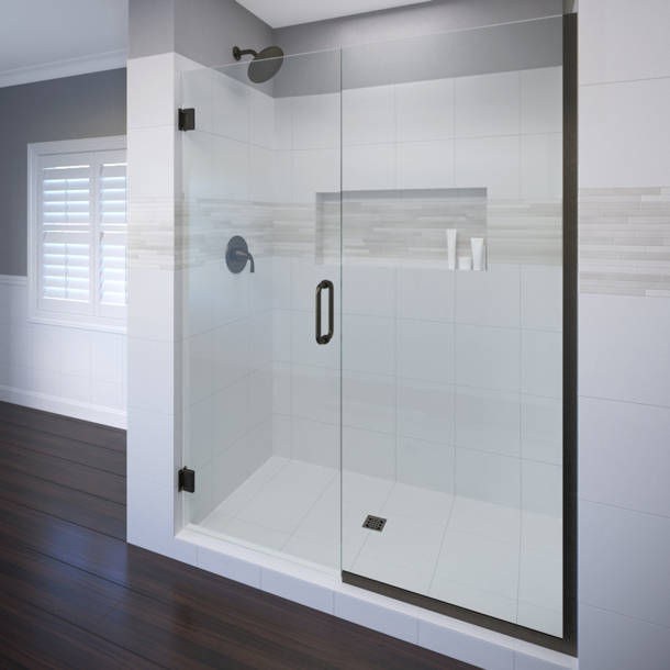 Basco Celesta 34'' - 36'' W x 76'' H Frameless Shower Door with Clear ...