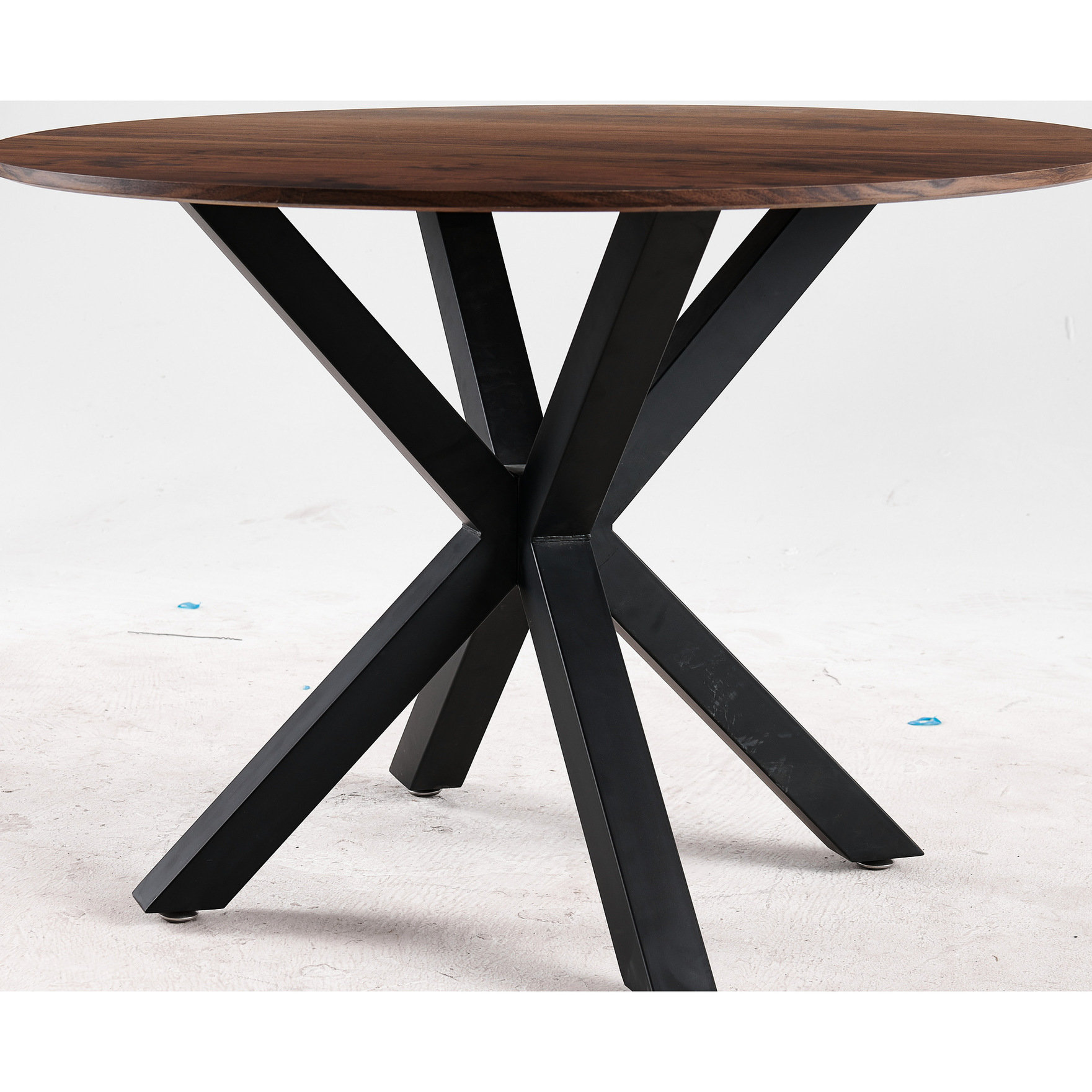 17 Stories Stylish Dining Table, 42.1" Round Top With Metal Legs, Matte ...