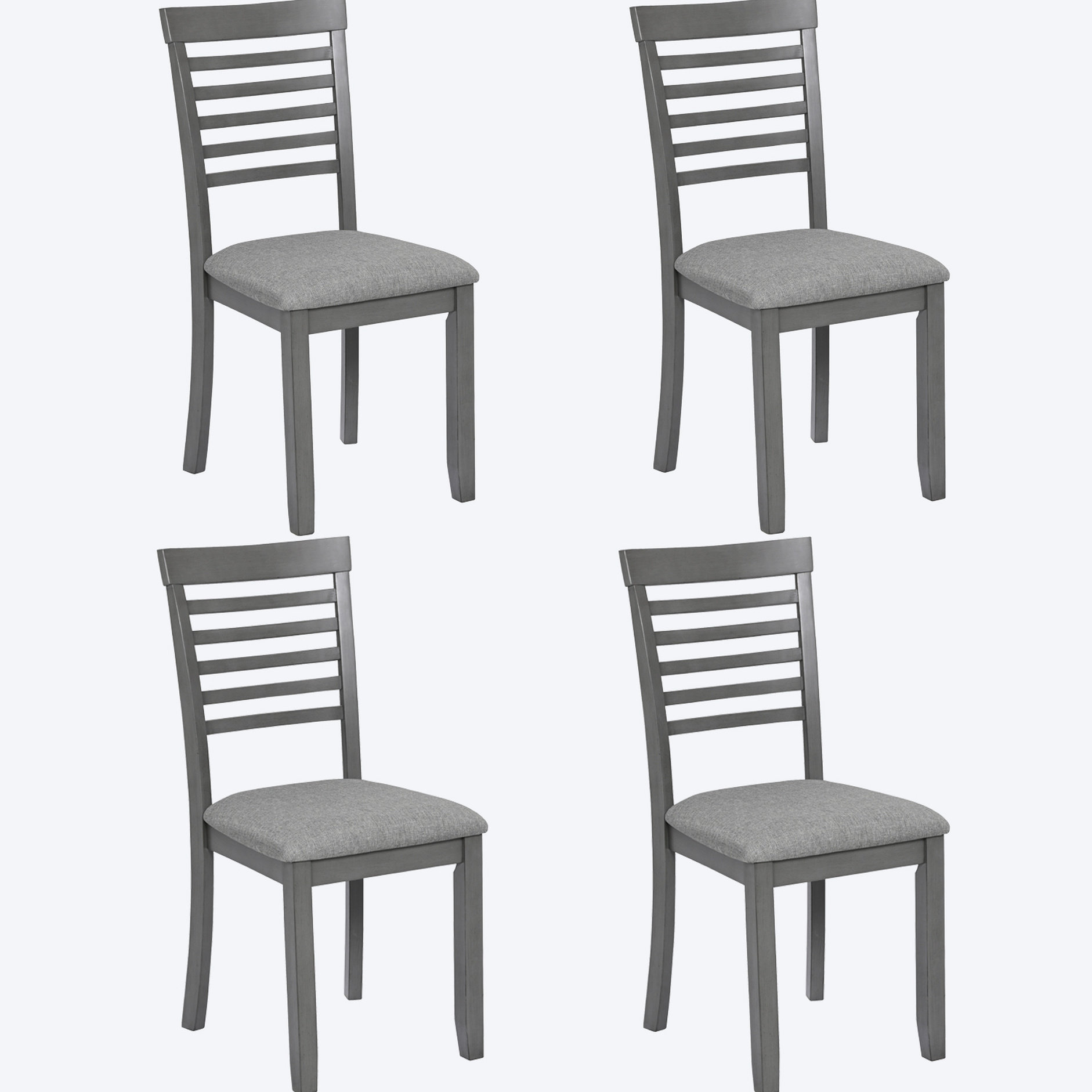 World Menagerie Of 4 Dining Chairs, Wooden With Soft Padding, Padded ...