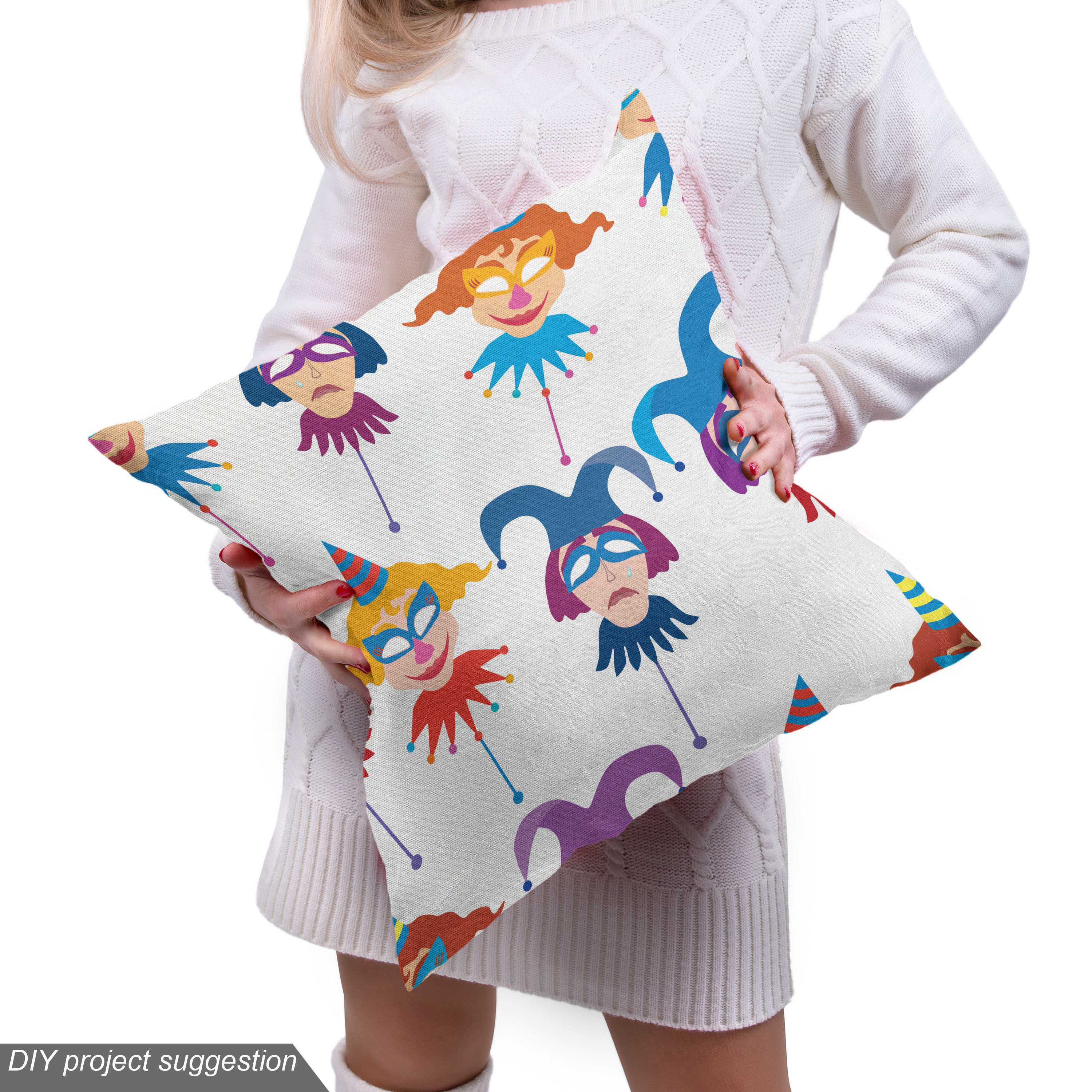 East Urban Home Clown Fabric By The Yard, Repetitive Whimsical Pattern ...