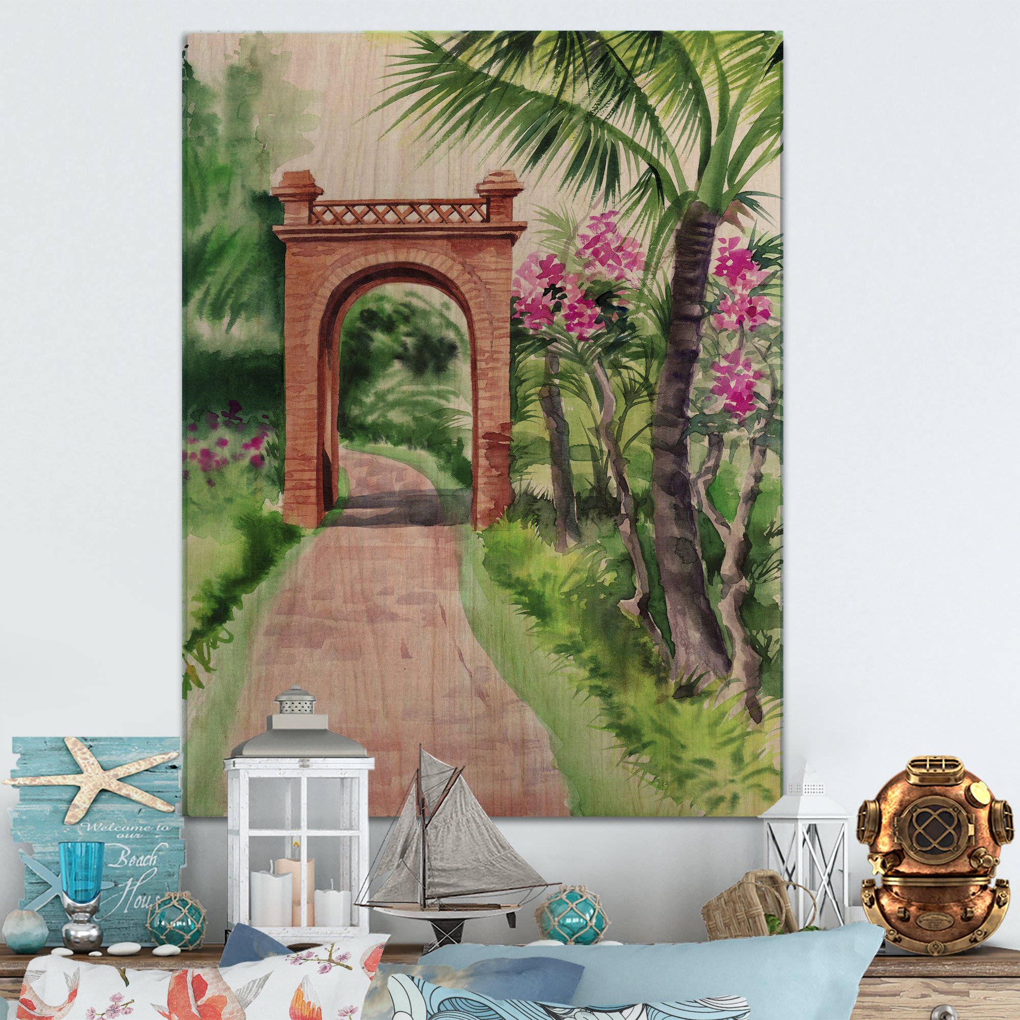 Bay Isle Home™ Traditional Gate In Tropical Oasis - Painting on ...