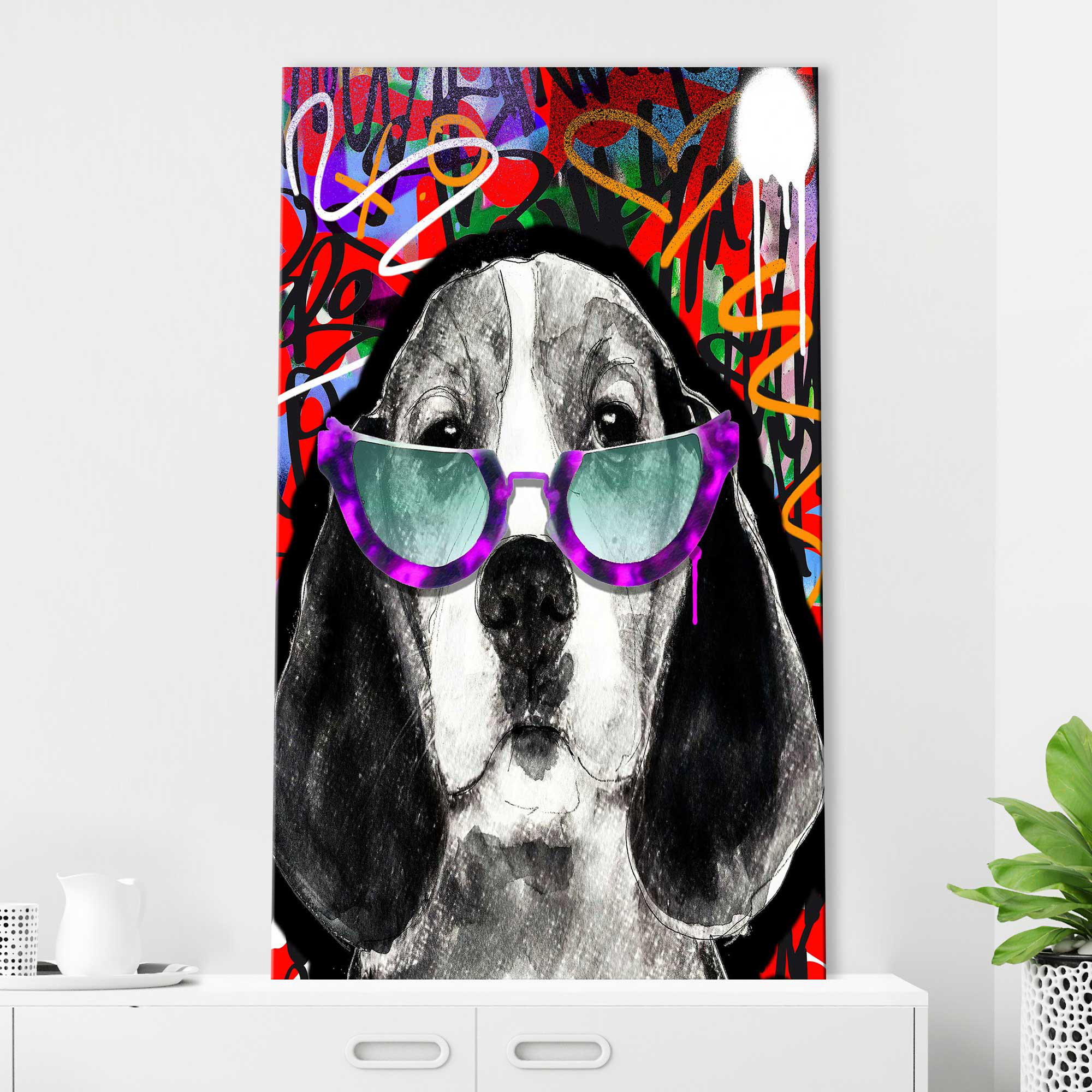 Trinx Beagle Nerd (Vertical) by By Jodi - Graphic Art | Wayfair
