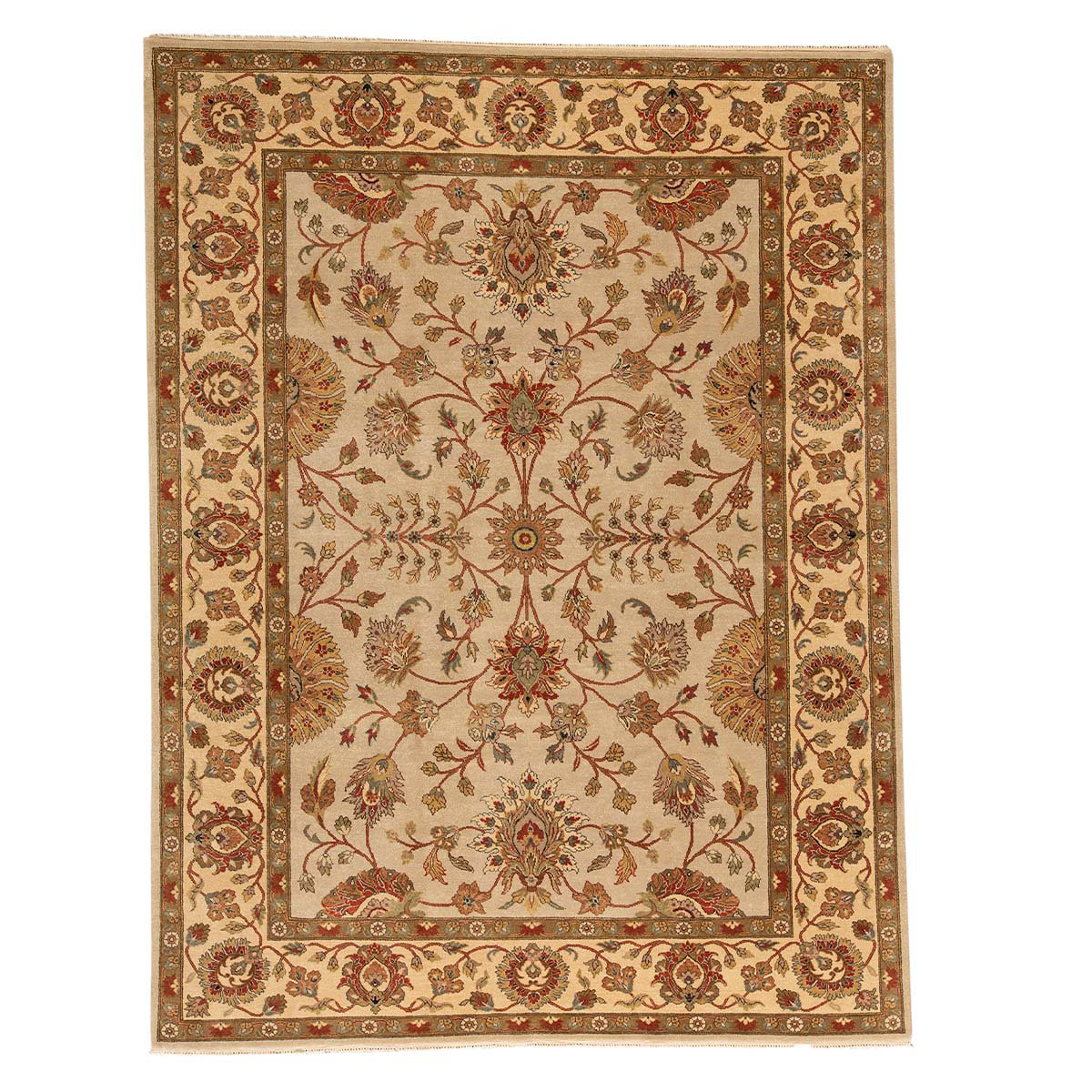 Bokara Rug Co., Inc. Hand-Knotted Brown/Cream Rug | Wayfair