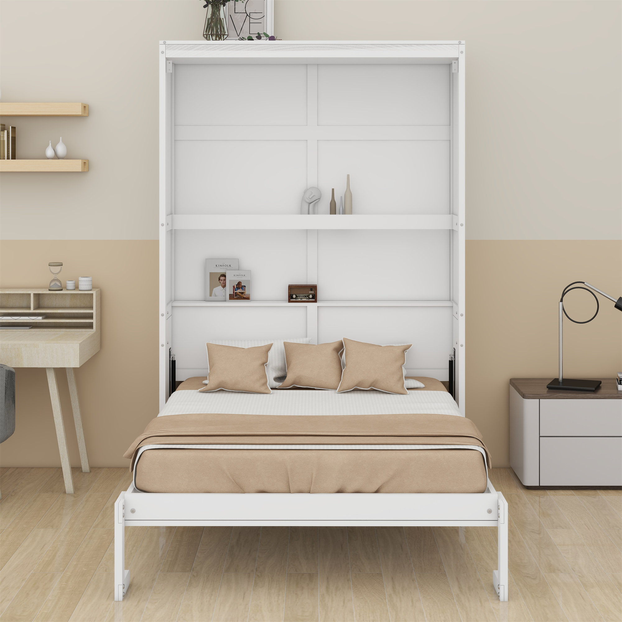 Corrigan Studio Murphy Bed Wall Bed With Shelves - Wayfair Canada
