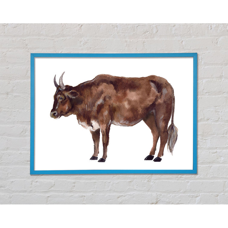 August Grove Big Brown Cow - Single Picture Frame Art Prints | Wayfair ...