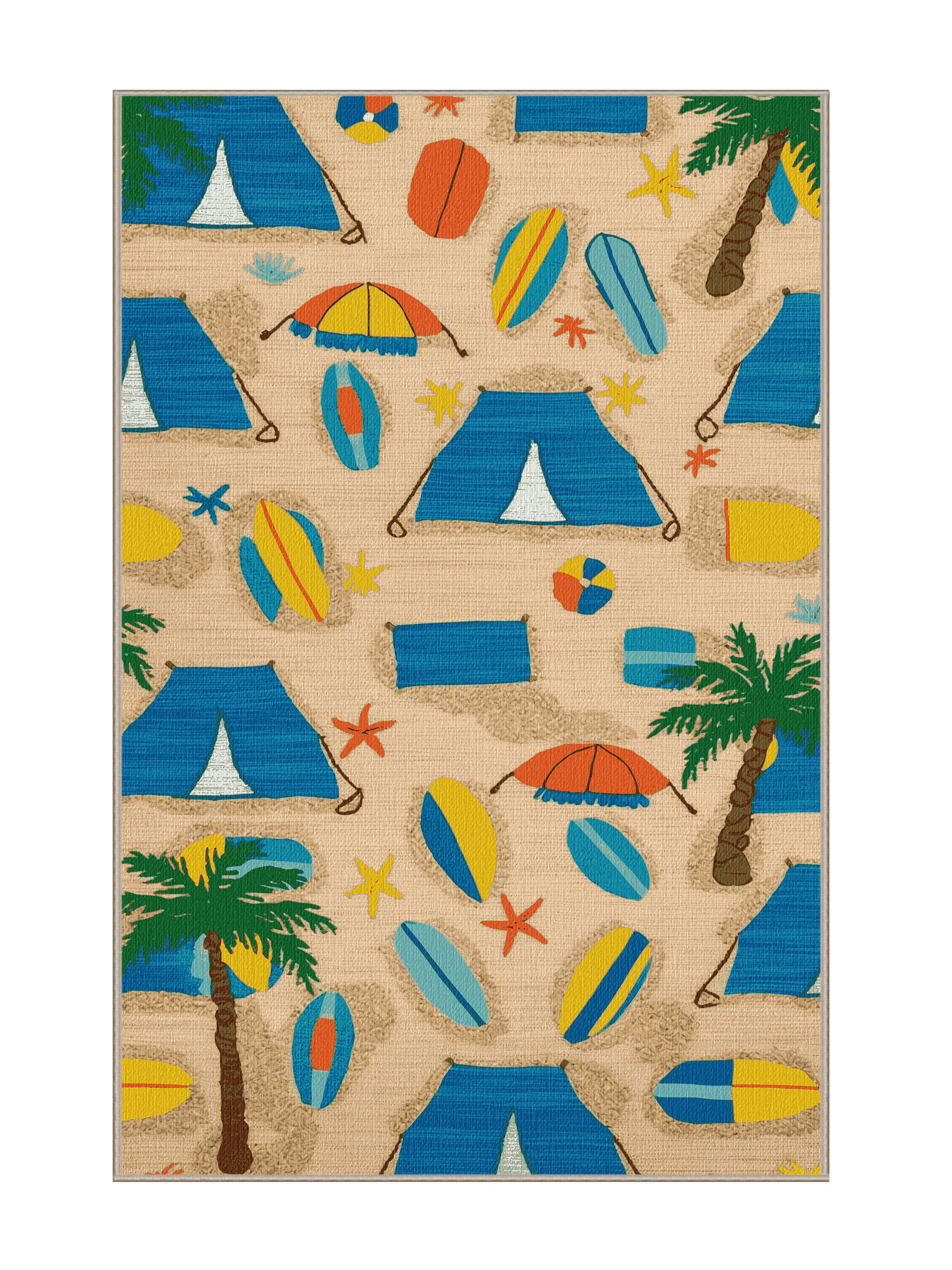Wildon Home® Washable Beach Camp Coastal Area Rug | Wayfair