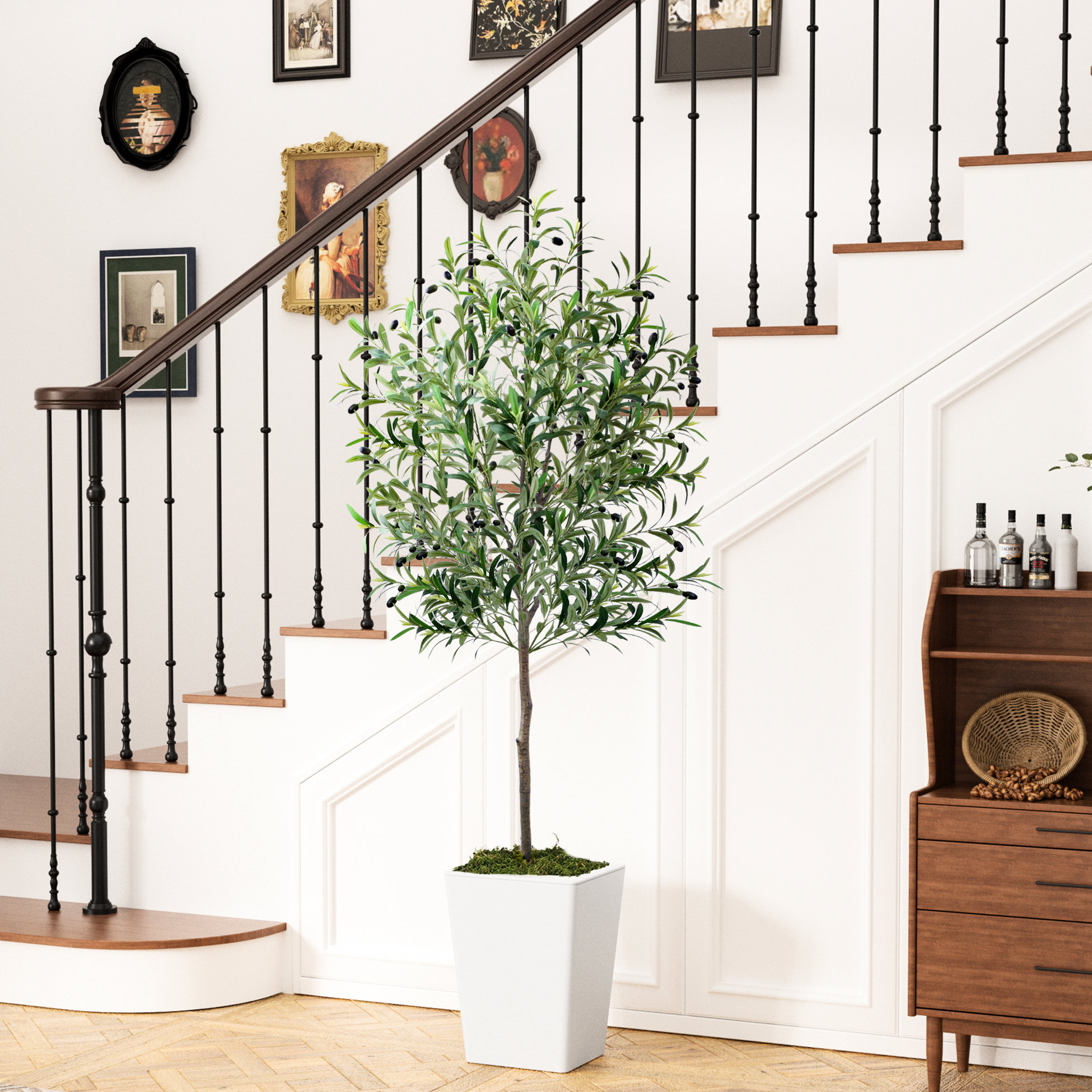 Red Barrel Studio Artificial Olive Tree 8Ft - Long Lasting And Alluring ...