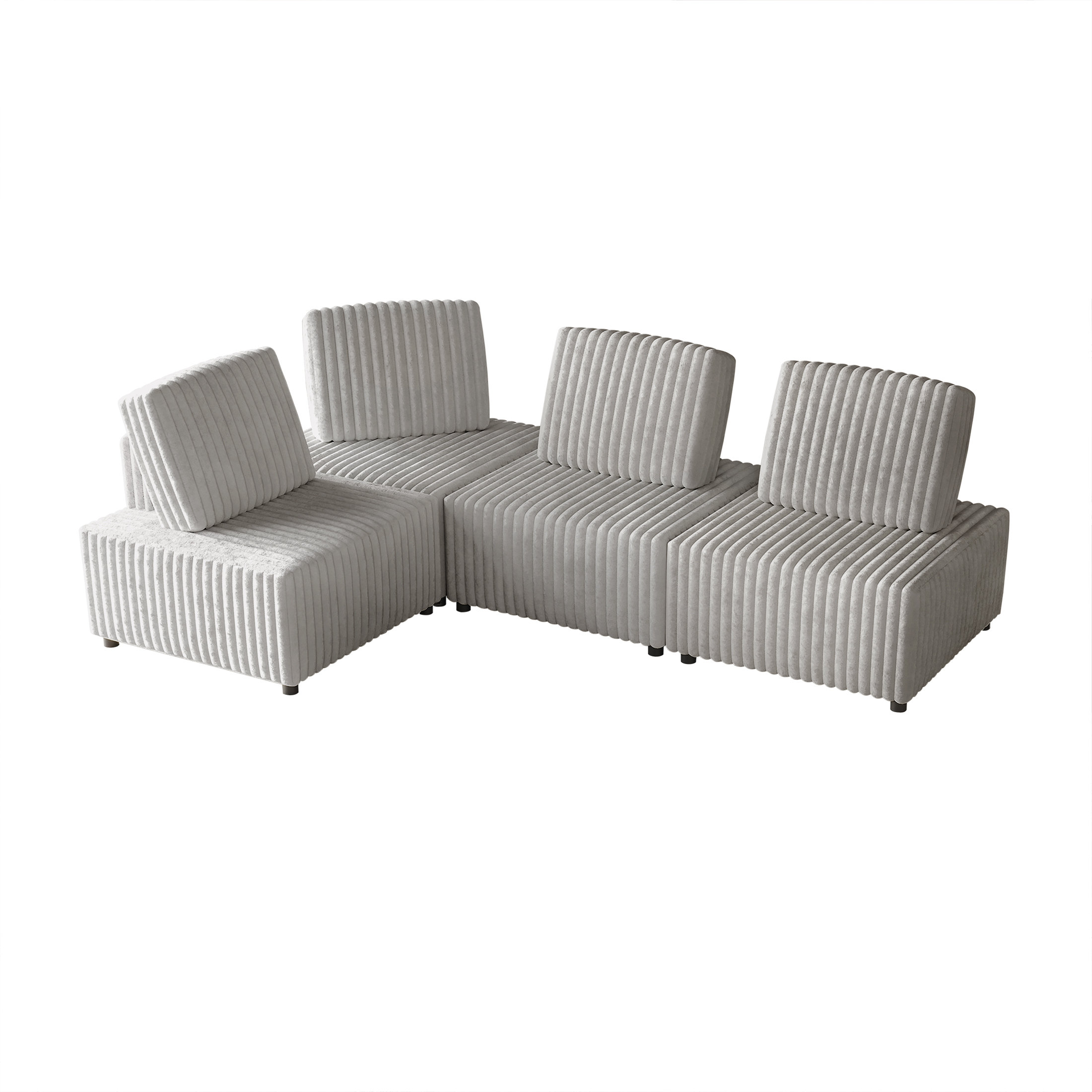 Ebern Designs Velvet Modular Chair & Corner Set | Wayfair