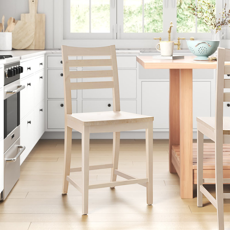 Sand & Stable Sandra Solid Beech Wood 24" Seat Counter Stool & Reviews ...