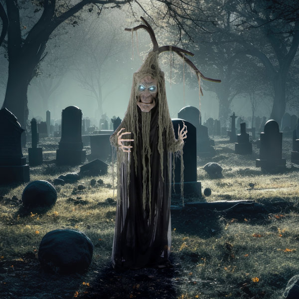 Haunted Hill Farm 60 In. Life-Size Halloween Animatronic, Scary Talking ...