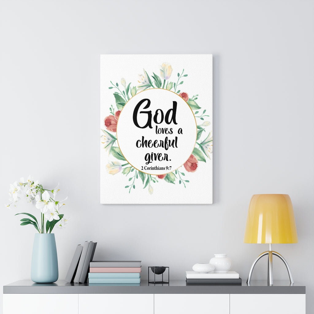 Trinx God Loves a Cheerful Giver 2 Corinthians 9:7 Christian Wall Art ...