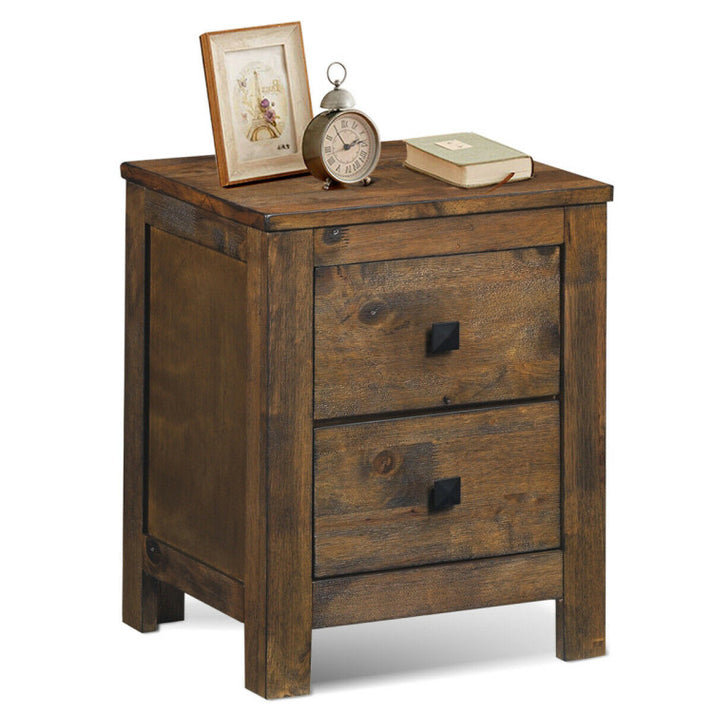 Loon Peak® Wooden Multipurpose Nightstand with 2 Storage Sliding ...