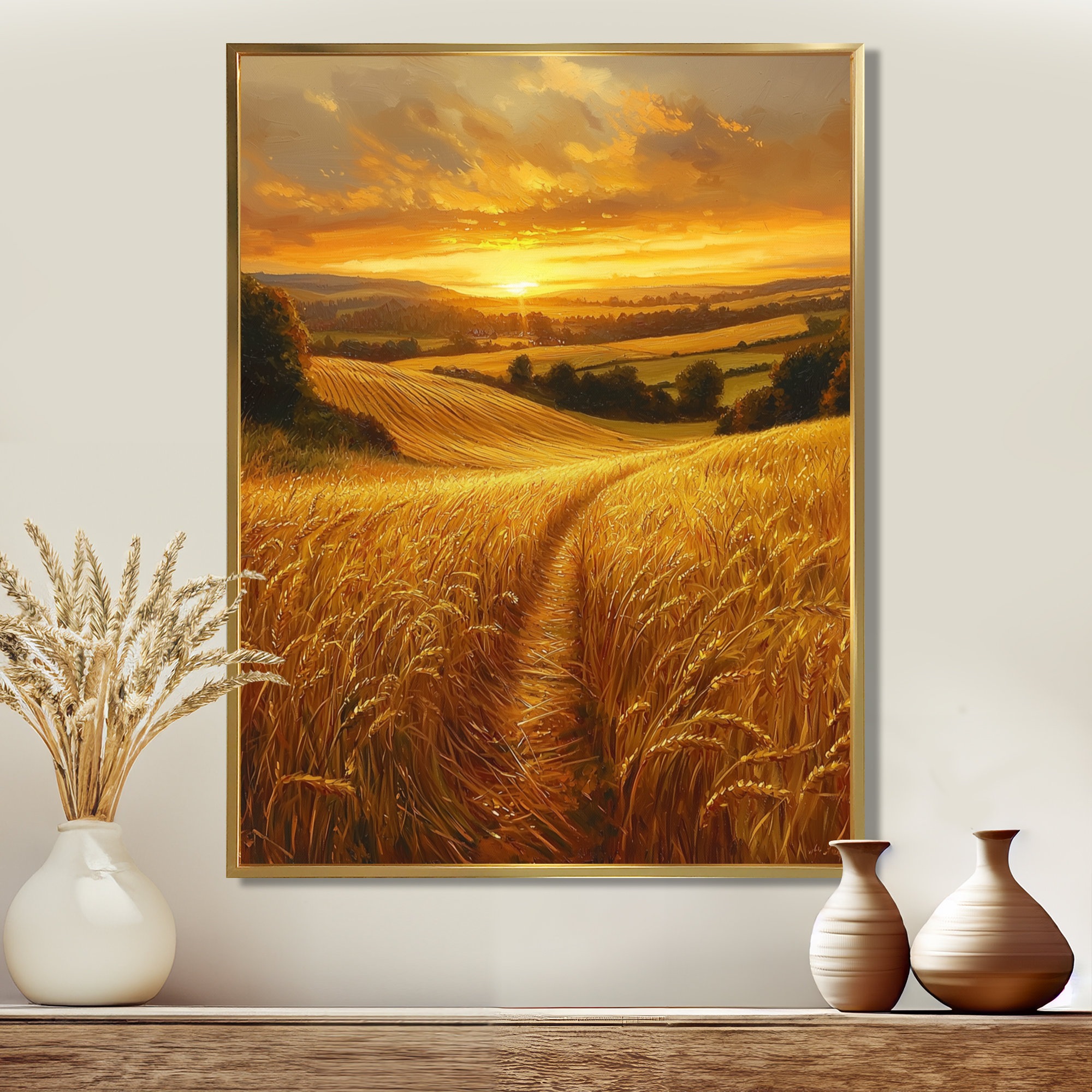 Winston Porter Countryside Golden Fields At Sunset I - Countryside ...