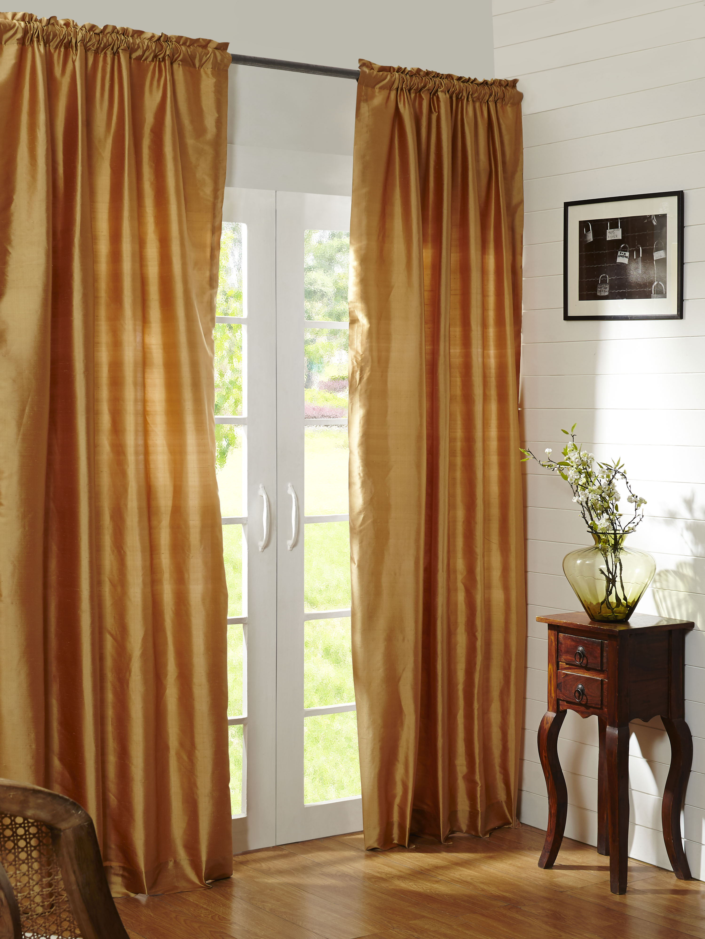 Amity Home Tami Dupioni Silk 96 Inch Single Panel Drapery Curtain ...